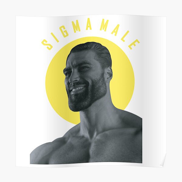 "giga chad meme" Poster for Sale by redbubblejo | Redbubble