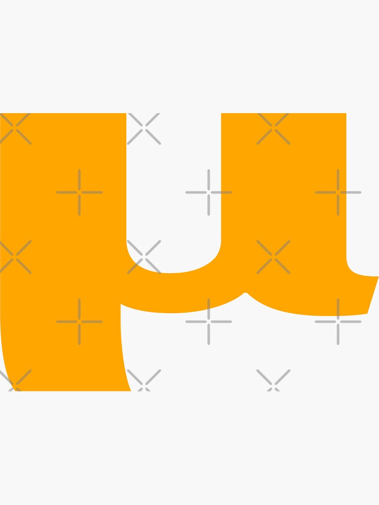 "Greek Letter M Yellow Chrome" Sticker for Sale by technai | Redbubble