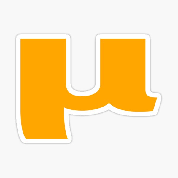 "Greek Letter M Yellow Chrome" Sticker for Sale by technai | Redbubble