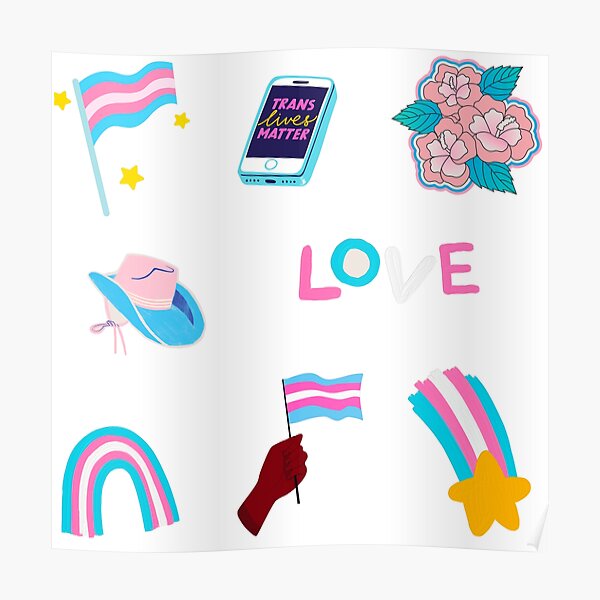 "trans pride icons! " Poster for Sale by lavloveletters | Redbubble