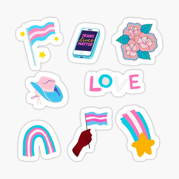 "trans pride icons! " Sticker for Sale by lavloveletters | Redbubble
