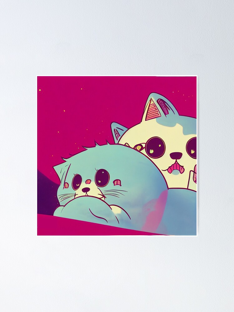 "Meowy-starry Night!" Poster for Sale by readverbs | Redbubble
