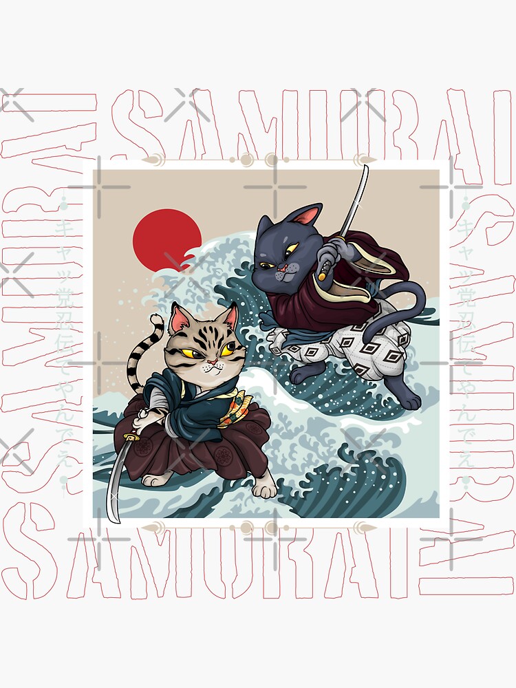"Samurai Cats | Traditional Style" Sticker for Sale by byCreatura ...