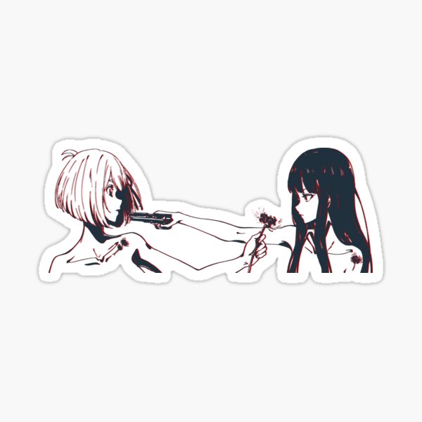 "Lycoris Recoil, Lycoris Recoil fight art" Sticker for Sale by ...