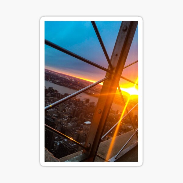 "Sunset from a Skyscraper" Sticker for Sale by KayArtandPencil | Redbubble