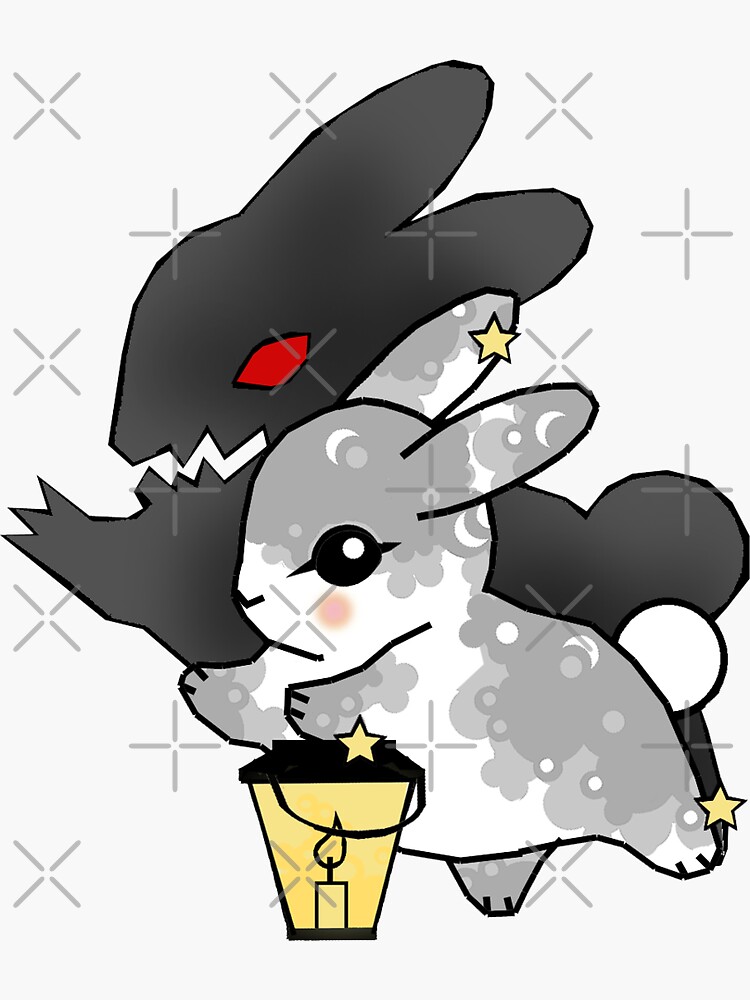 "Spooky Shadow Bunny " Sticker for Sale by rockgem | Redbubble