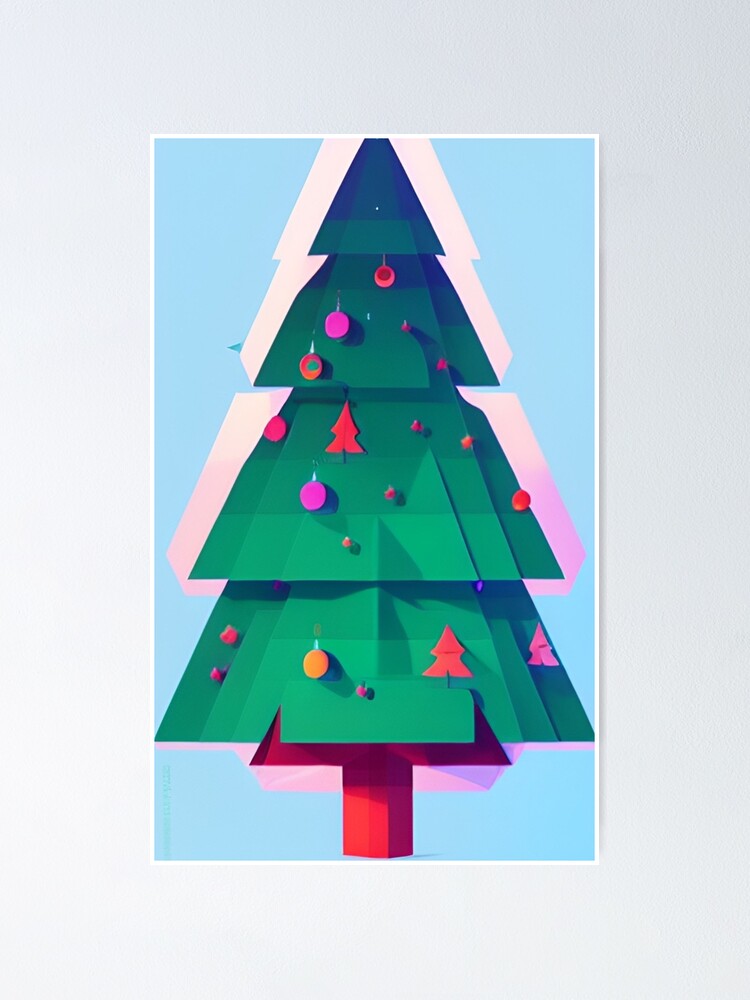 "Polygon Christmas tree with Decorations " Poster for Sale by Seanyah ...