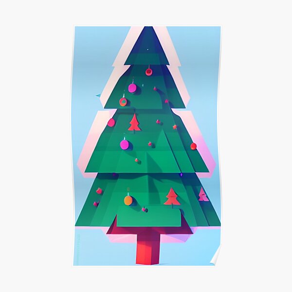"Polygon Christmas tree with Decorations " Poster for Sale by Seanyah ...