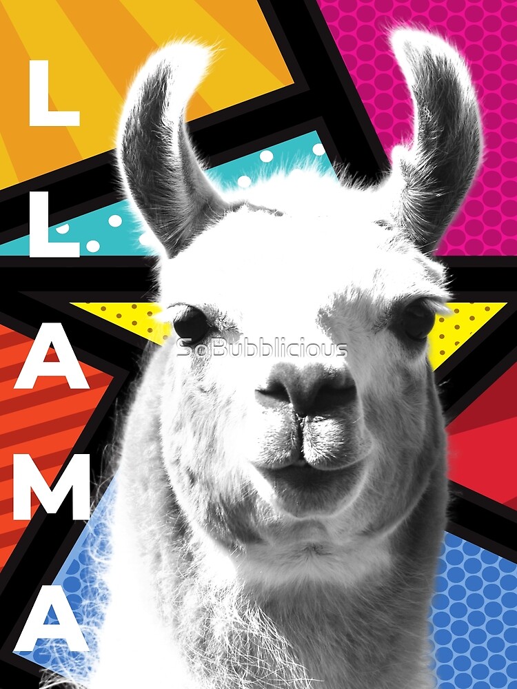 "Llama Colourful Pop Art" Poster for Sale by SoBubblicious | Redbubble