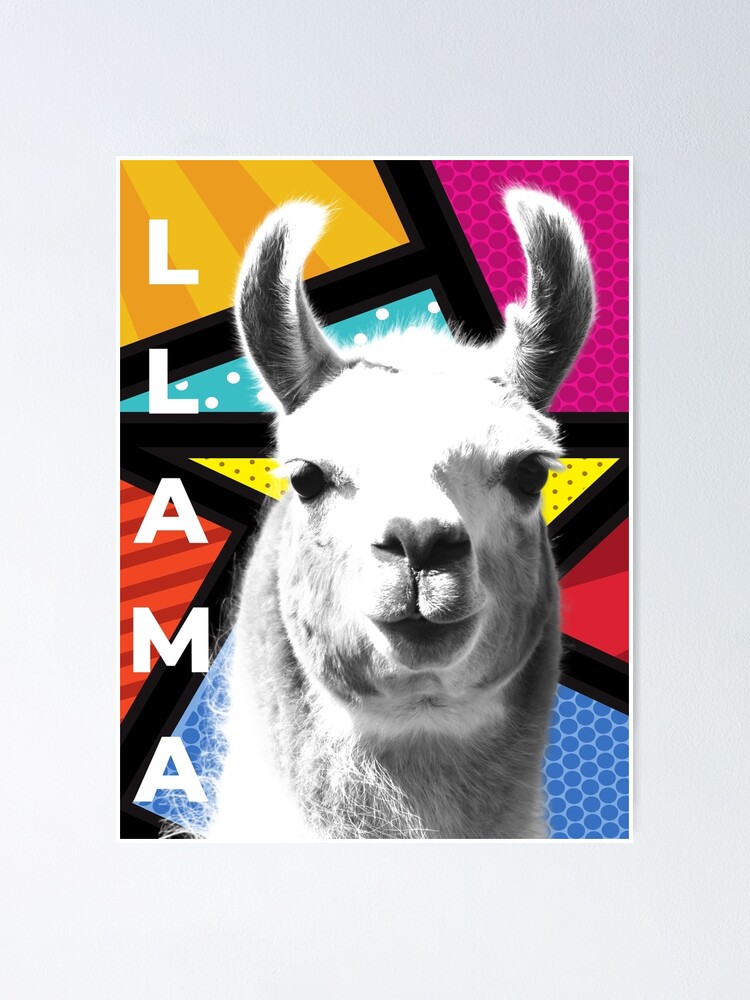 "Llama Colourful Pop Art" Poster for Sale by SoBubblicious | Redbubble