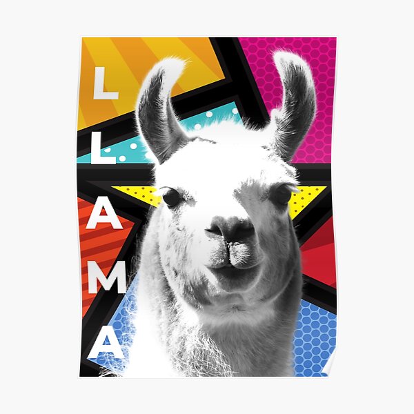 "Llama Colourful Pop Art" Poster for Sale by SoBubblicious | Redbubble