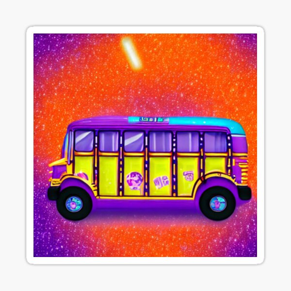 "Groovy Bus" Sticker for Sale by GreenStardust | Redbubble