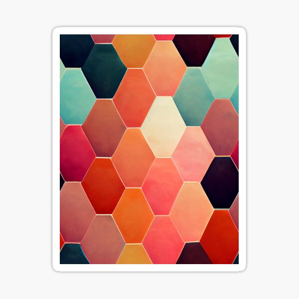 "Colorful Hexagon Tiles" Sticker for Sale by BuraxisQuotes | Redbubble