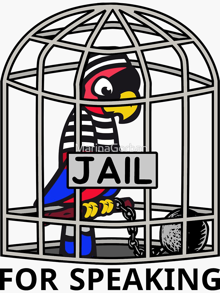 "No Free Speach - Social Media Jail" Sticker for Sale by MarinaGorban ...