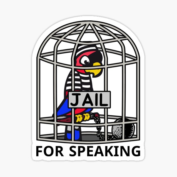 "No Free Speach - Social Media Jail" Sticker for Sale by MarinaGorban ...