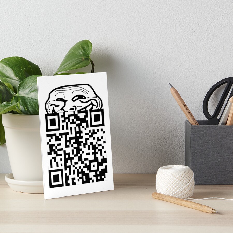 "Rick Roll QR Code Troll" Art Board Print by Neon2610 | Redbubble