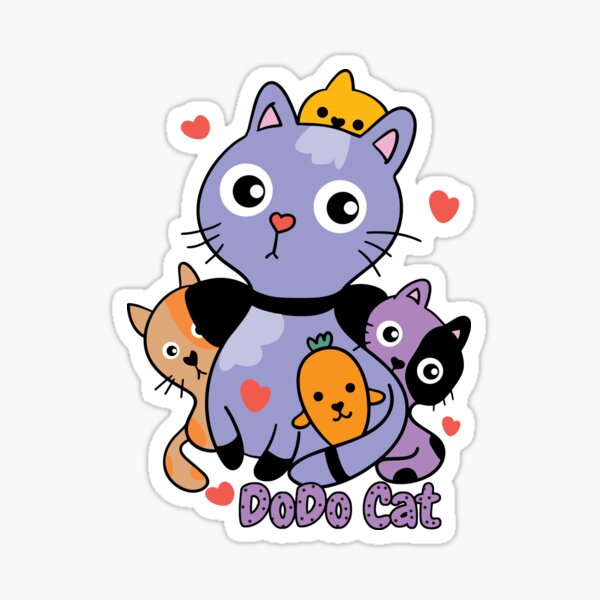 "Dodo cat and friends" Sticker for Sale by Keencch | Redbubble