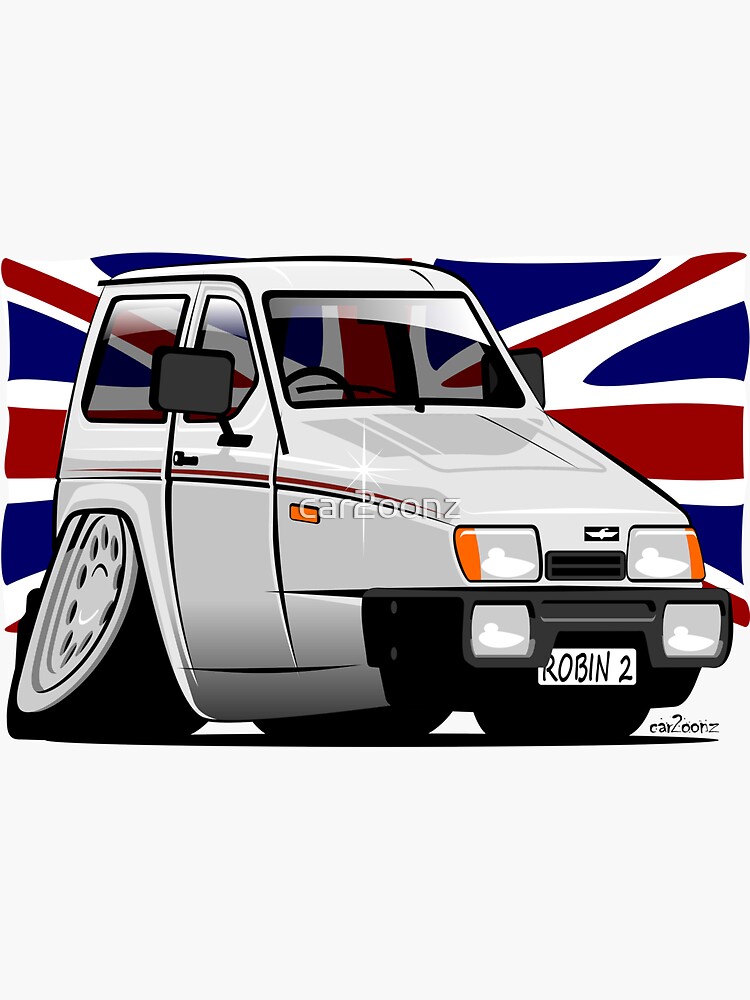 "Reliant Robin estate caricature white" Sticker for Sale by car2oonz ...