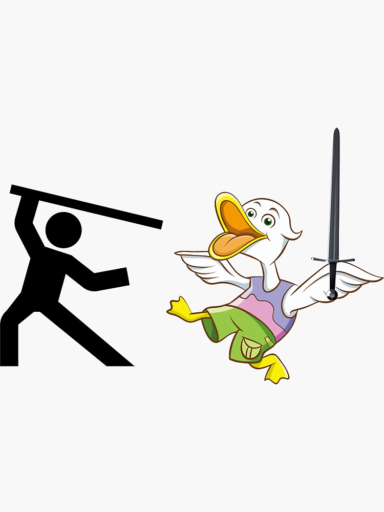 "Duck with a sword " Sticker for Sale by 7amdaoui | Redbubble