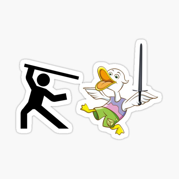 "Duck with a sword " Sticker for Sale by 7amdaoui | Redbubble