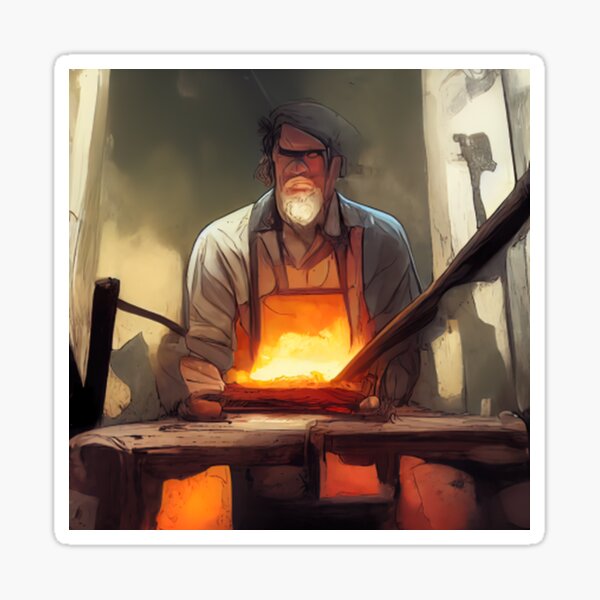 "Blacksmith | Comics Style" Sticker for Sale by ComicsFactory | Redbubble
