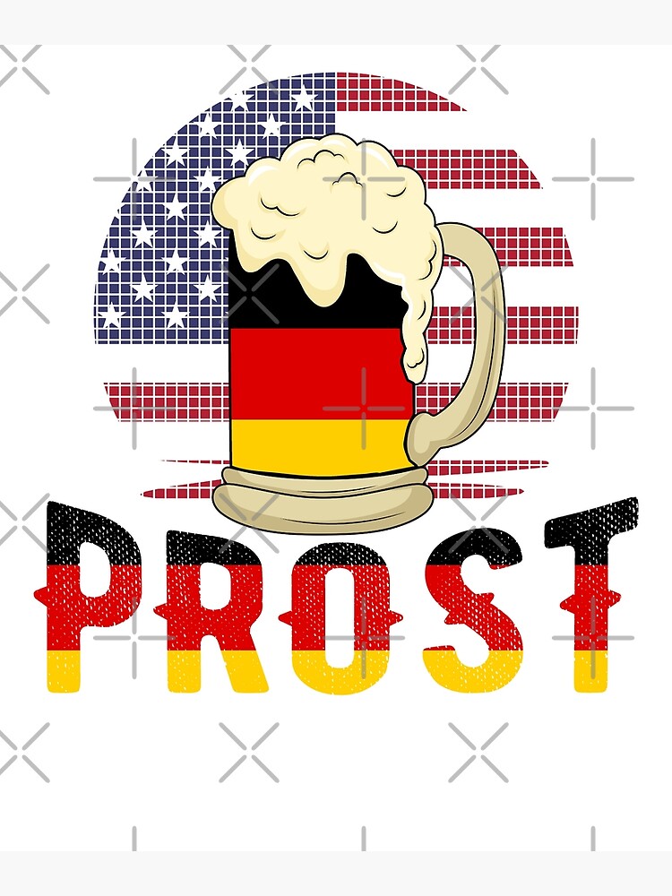 "Happy Oktoberfest American German Flag Prost" Poster for Sale by ...