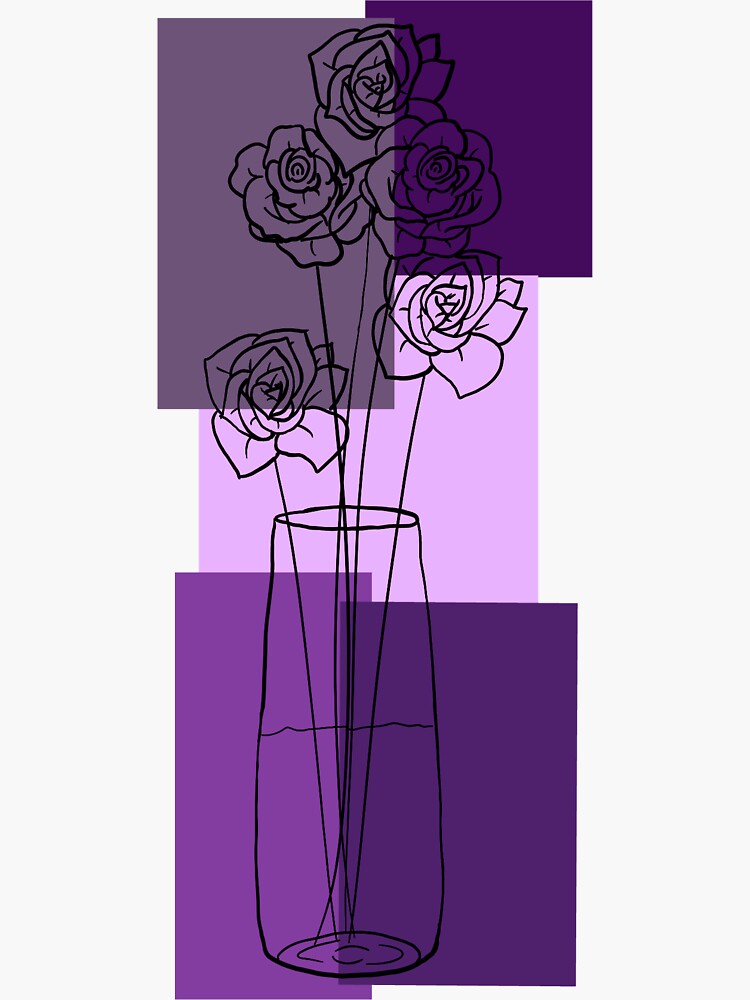 "purple block color roses" Sticker for Sale by phiaxann | Redbubble