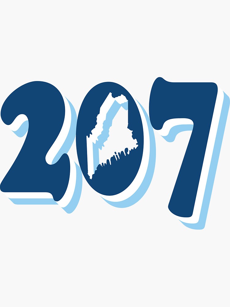"207 Maine Sticker" Sticker for Sale by DudeStudios | Redbubble