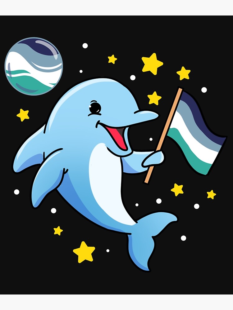 "Dolphin In Space Oriented Aroace " Poster for Sale by JenniferDion ...