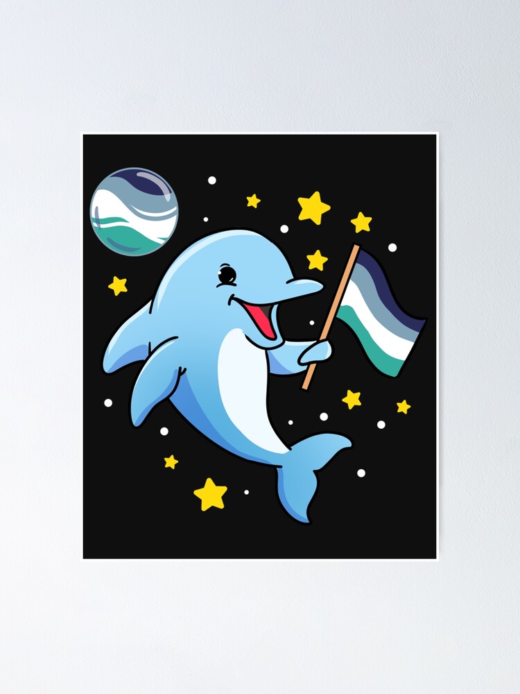 "Dolphin In Space Oriented Aroace " Poster for Sale by JenniferDion ...