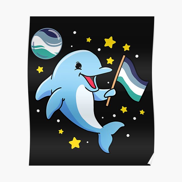 "Dolphin In Space Oriented Aroace " Poster for Sale by JenniferDion ...