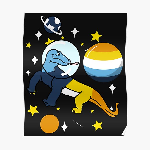 "Komodo Dragon Astronaut Aroace " Poster for Sale by JenniferDion ...