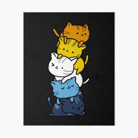 "Kawaii Cat Pile Aroace Pride Flag " Art Board Print for Sale by ...