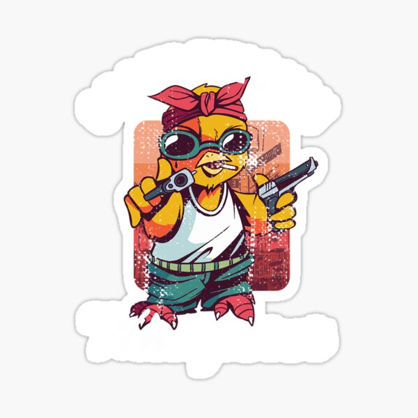 "Crazy Chicken Whisperer Gangster Chicken" Sticker for Sale by ...