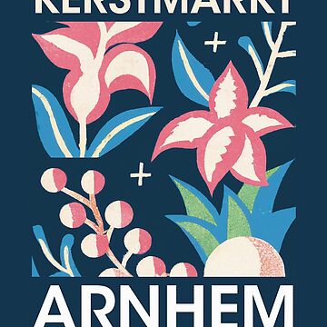 "Christmas Market Arnhem Poster Netherlands 1960s Retro Art Winter ...