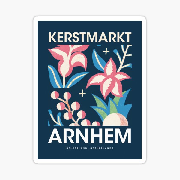 "Christmas Market Arnhem Poster Netherlands 1960s Retro Art Winter ...