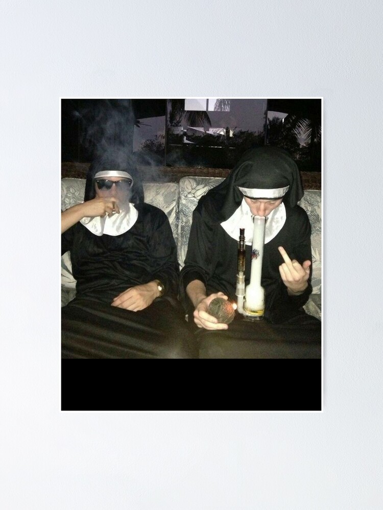 "Smoking Nuns funny meme" Poster for Sale by EMMGONZALEZ | Redbubble