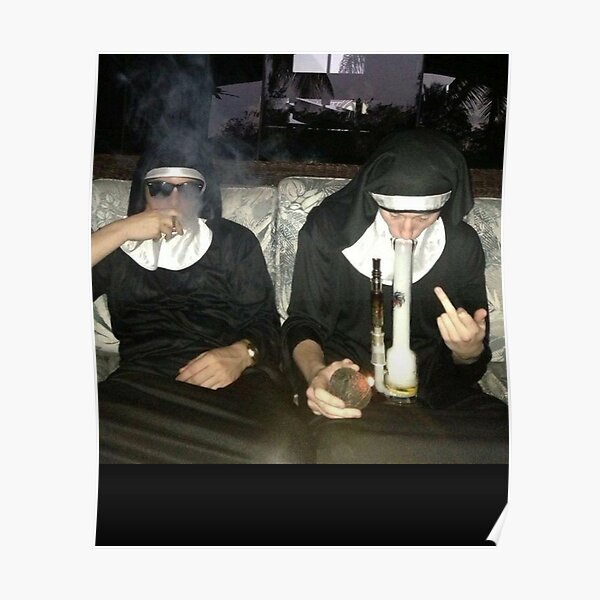 "Smoking Nuns funny meme" Poster for Sale by EMMGONZALEZ | Redbubble