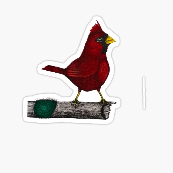 "Cardinal" Sticker for Sale by aGuyWithMSDraws | Redbubble