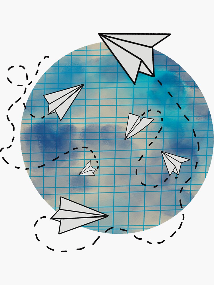 "Paper Airplanes (large emblem)" Sticker for Sale by drearyraincloud ...