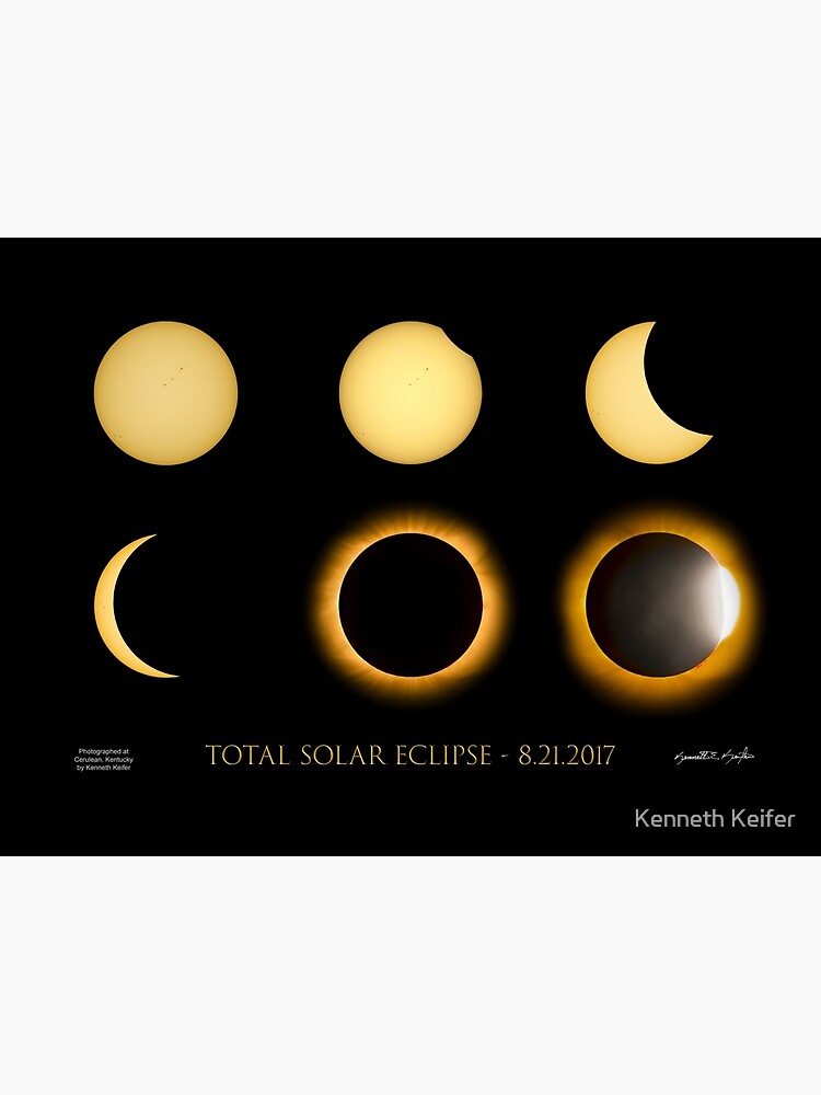 "Total Eclipse Sequence with Date, Location, Artist Signature" Poster by KennethKeifer | Redbubble