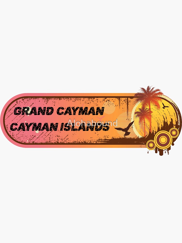 "Grand Cayman Sunset Vintage Long Design" Sticker for Sale by ...