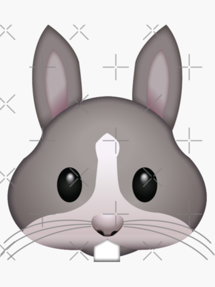 "Cute Rabbit Emoji" Sticker for Sale by PrintPress | Redbubble