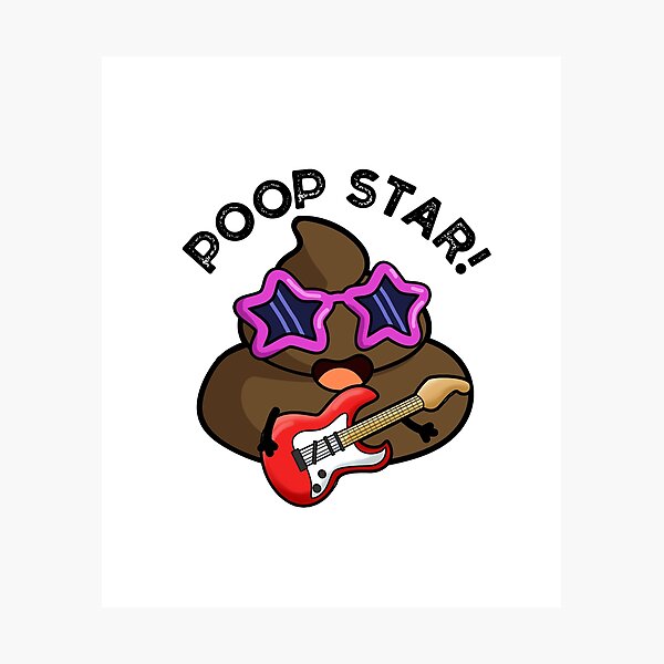"Poop Star Funny Pop Star Puns " Photographic Print for Sale by ...