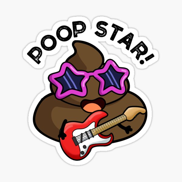 "Poop Star Funny Pop Star Puns " Sticker for Sale by punnybone | Redbubble