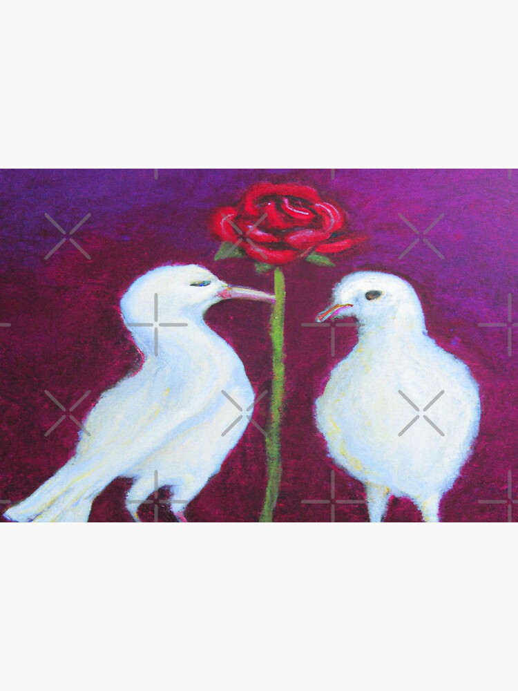 "Oil Pastel of Cute Doves expressing Love" Sticker for Sale by ...