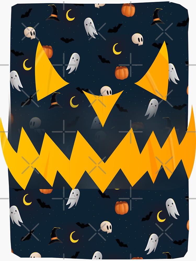 "Halloween scary evil pumpkin funny pumpkin head" Sticker for Sale by ...