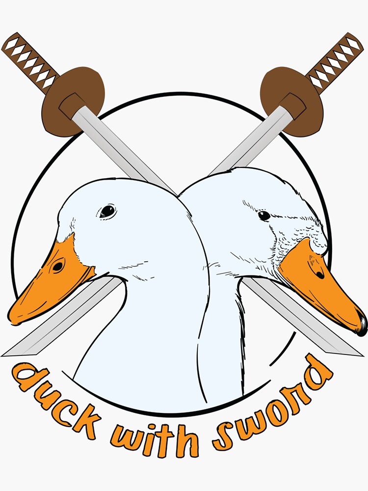 "duck with a sword 199" Sticker for Sale by LeonieLeannon | Redbubble