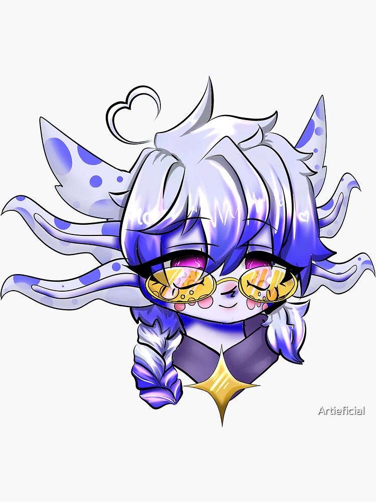 "Axolotl oc Amaranth" Sticker for Sale by Artieficial | Redbubble