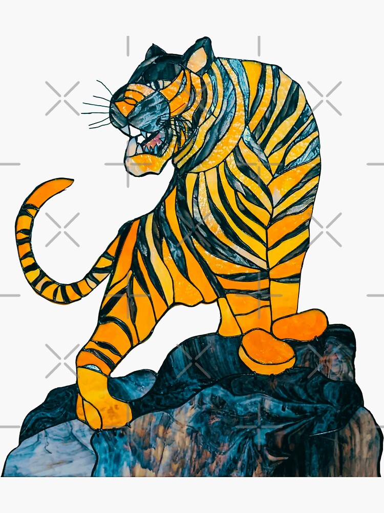 "Tiger Stained Glass Window | Tiger Printed | Tiger Art Graphic | Tiger ...